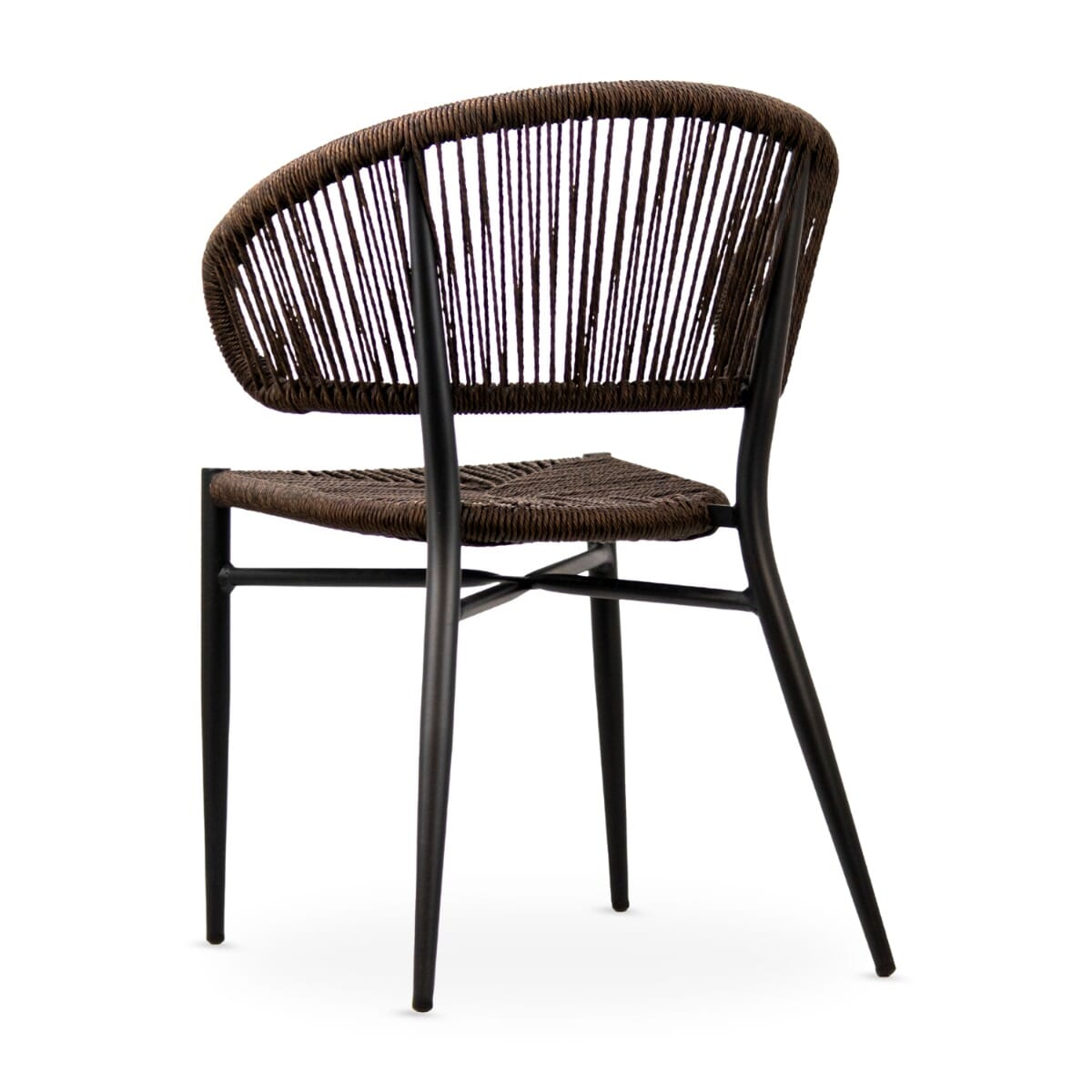 Palmera Stackable Rope Chair with Brown Seat and Back – Seiden Company