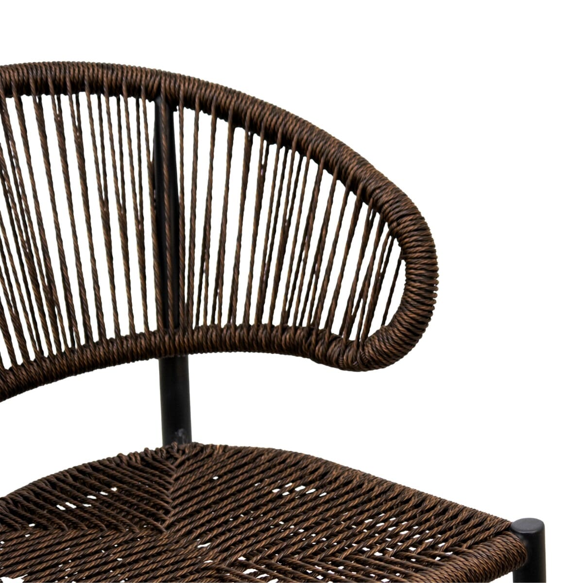 Palmera Stackable Rope Chair with Brown Seat and Back – Seiden Company