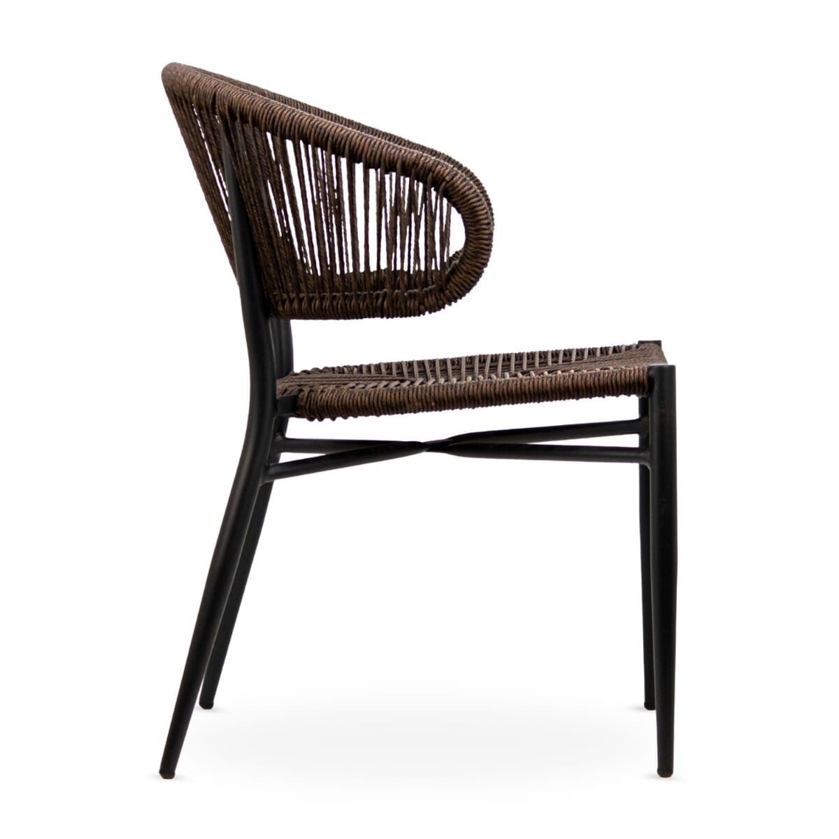 Palmera Stackable Rope Chair with Brown Seat and Back – Seiden Company