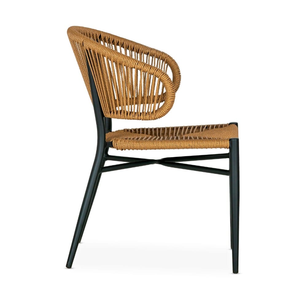 Palmera Stackable Rope Chair with Tan Seat and Back – Seiden Company